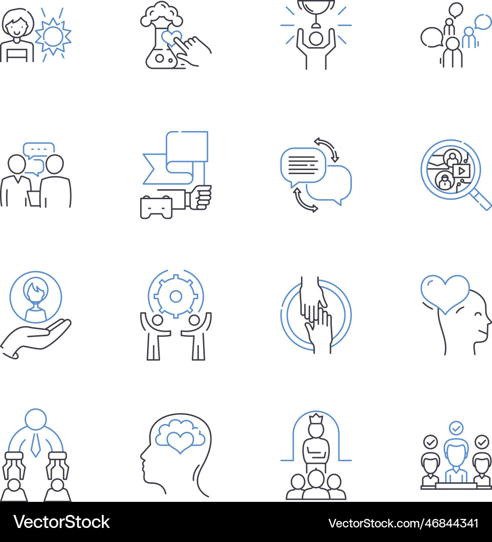 Entrepreneurship lessons line icons collection Vector Image