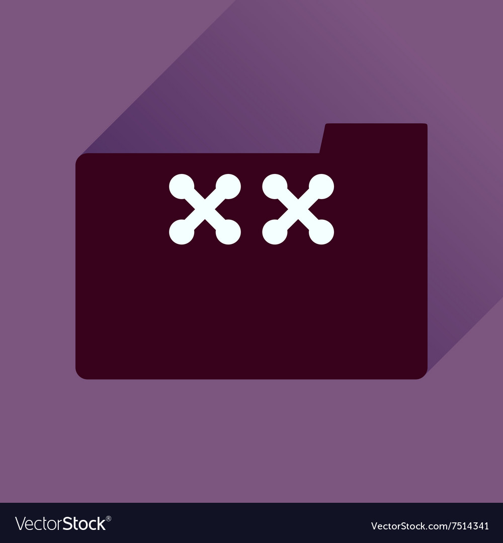 Flat icon with long shadow folder crosses Vector Image