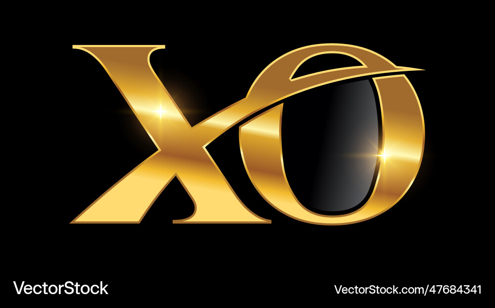 Golden monogram logo letter xo Royalty Free Vector Image