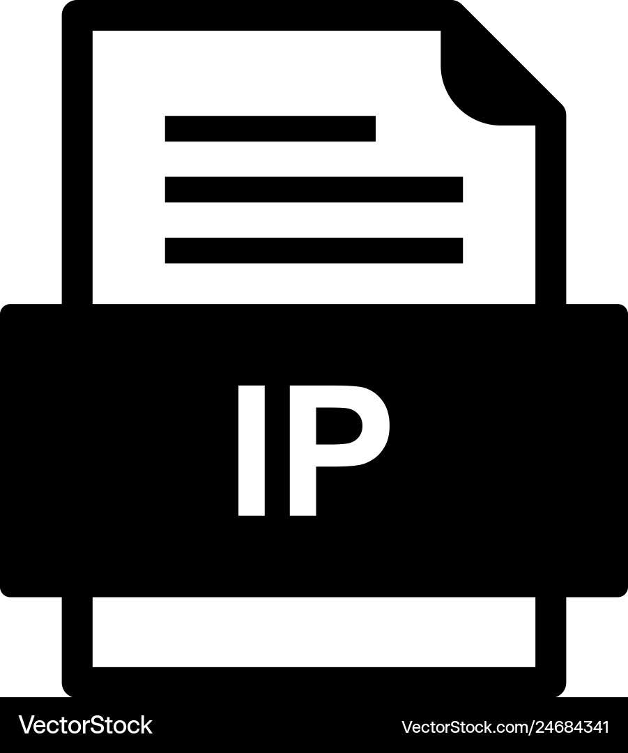 Ip file document icon Royalty Free Vector Image