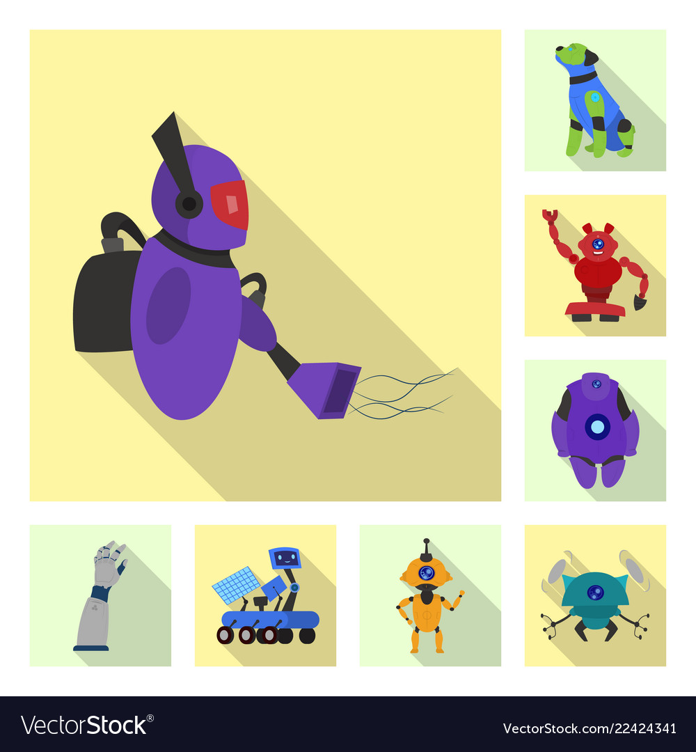 Isolated Object Of Robot And Factory Symbol Vector Image