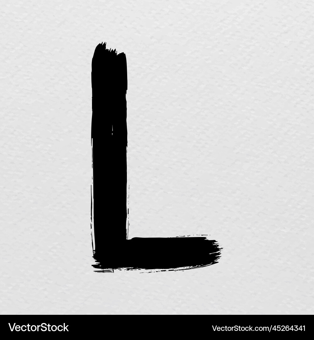 Letter l grunge hand drawn font style Royalty Free Vector