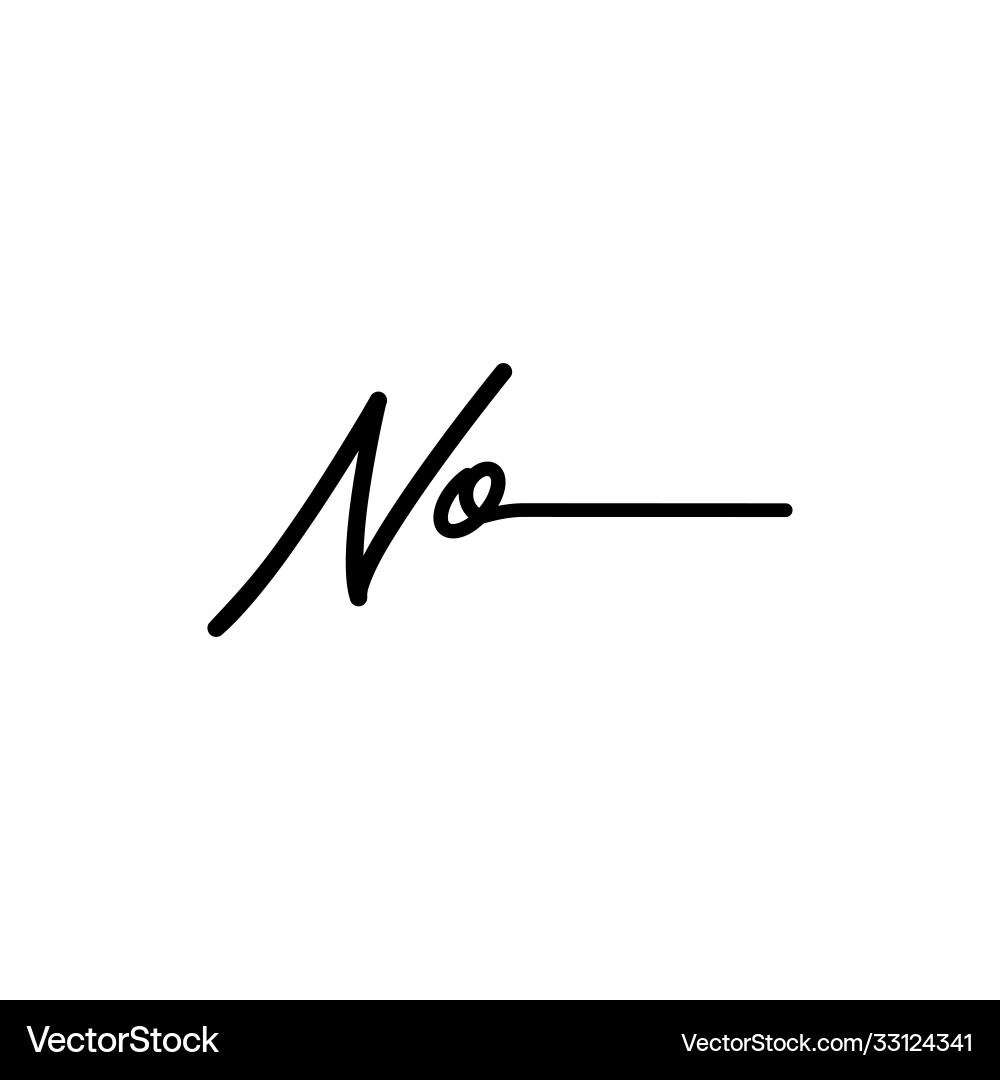 Letter no signature logo template Royalty Free Vector Image