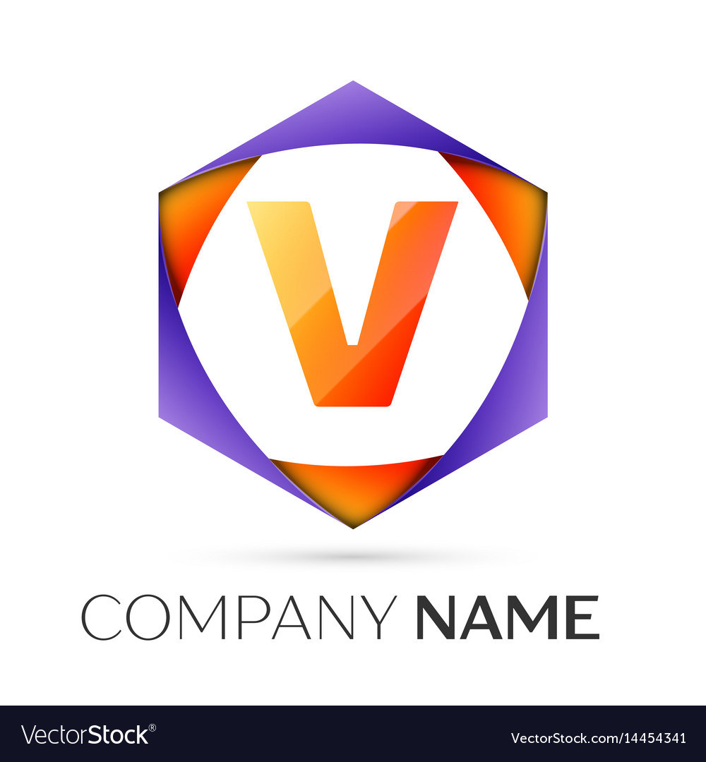 Letter V Symbol In The Colorful Hexagonal Vector Image letter-v-symbol-in-the-colorful-hexagonal-vector-image