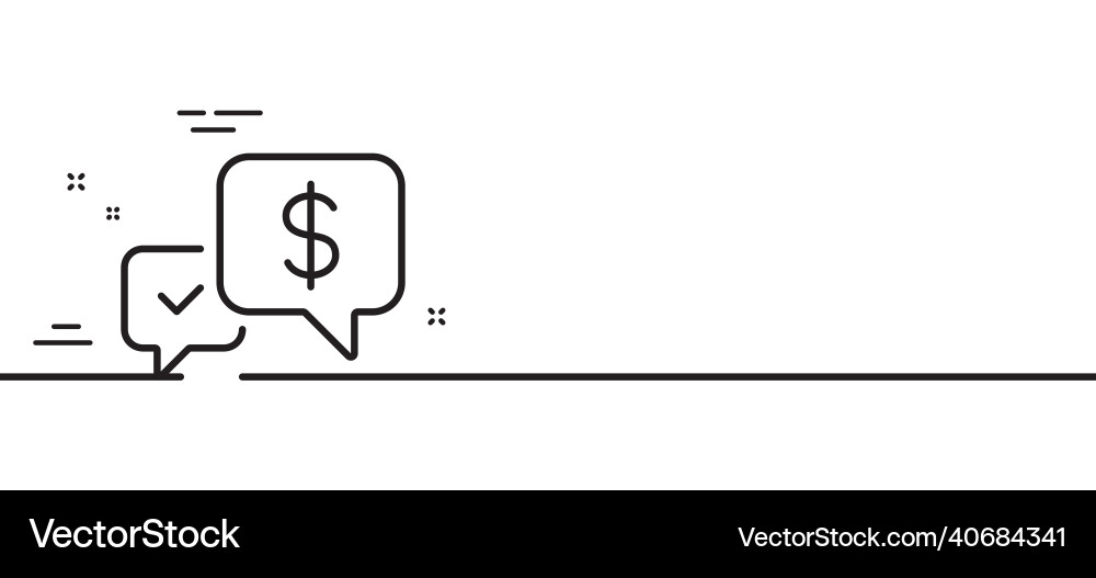 Payment receive line icon dollar exchange sign Vector Image