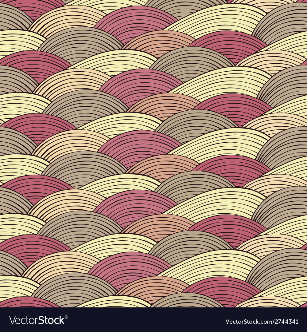 Seamless pattern with abstract decorative waves Vector Image