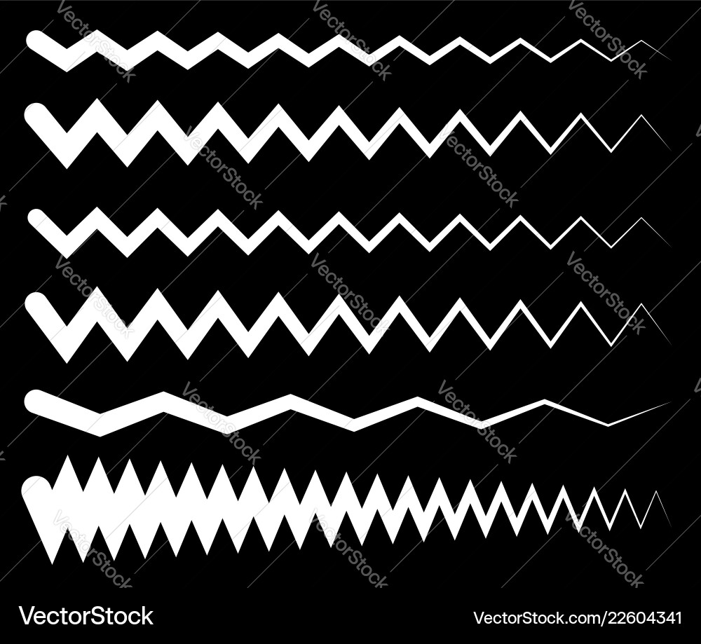 Set of wavy zigzag horizontal lines dividers Vector Image