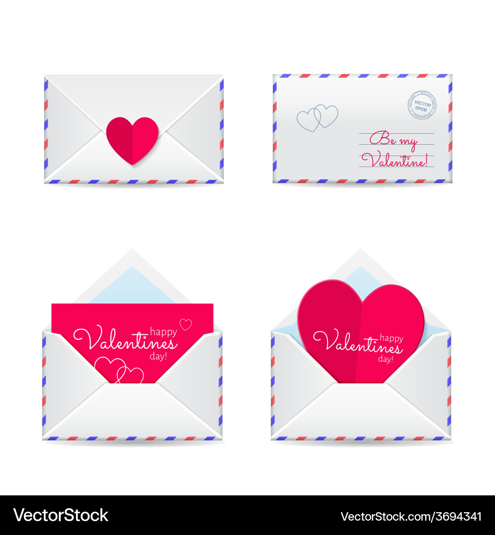 Valentines envelopes Royalty Free Vector Image