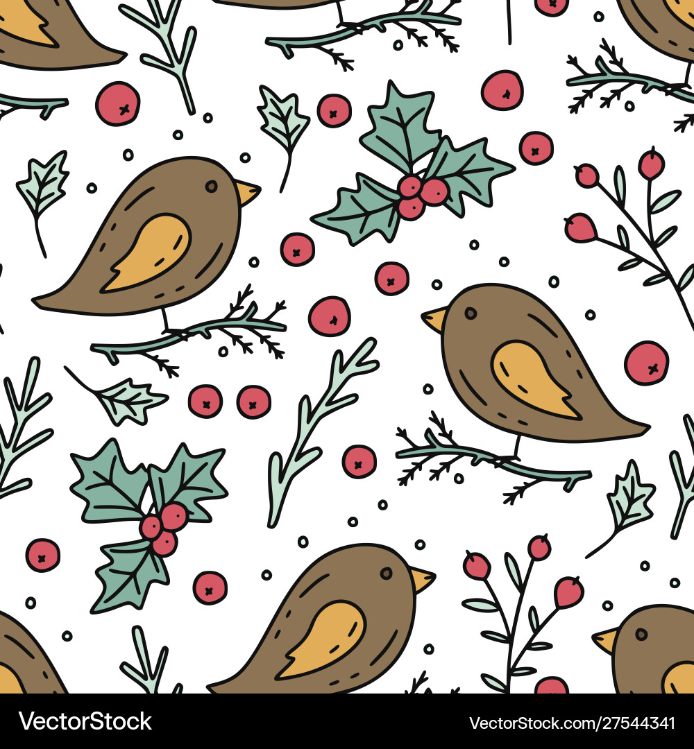Winter seamless pattern Royalty Free Vector Image