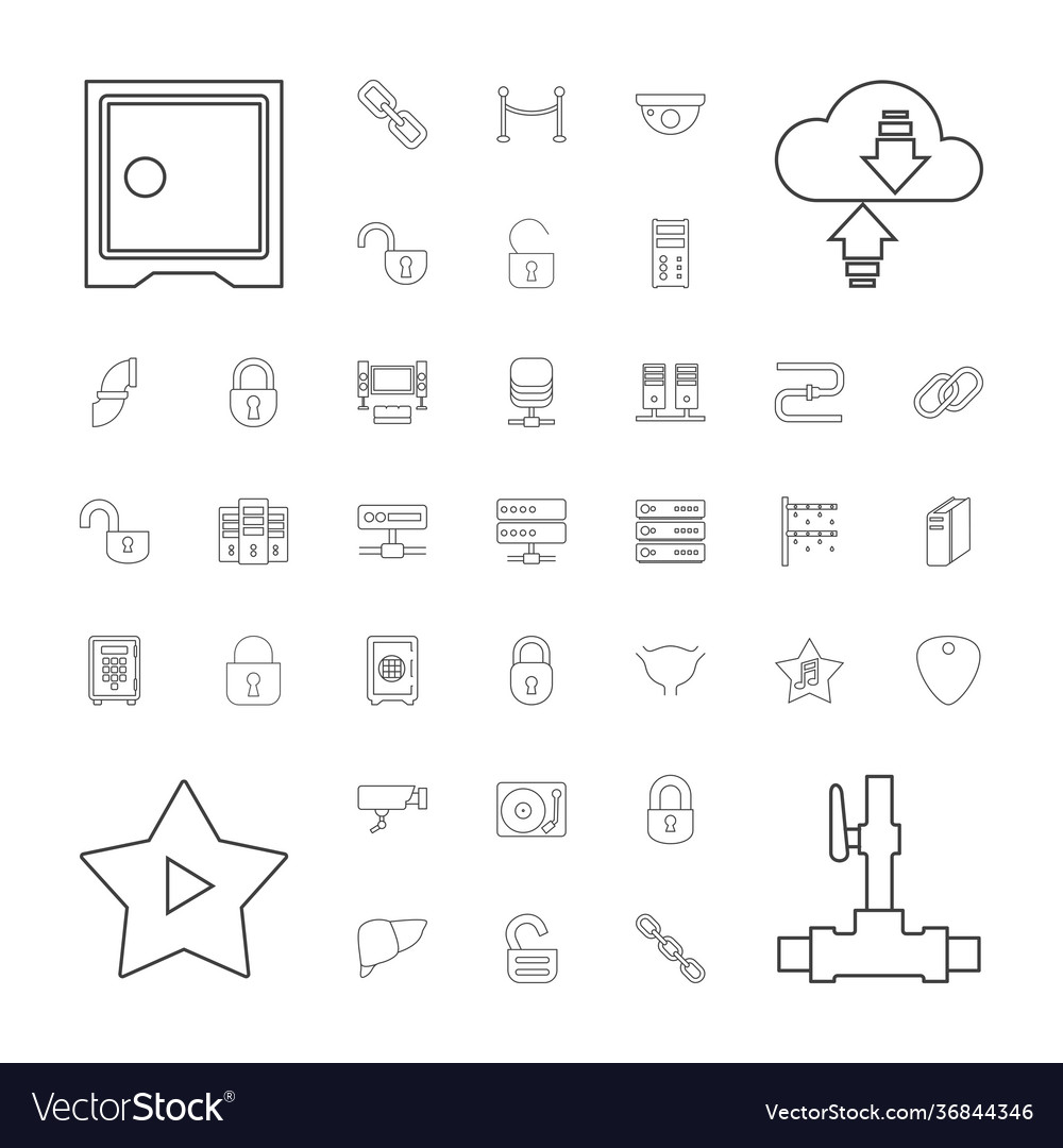37 system icons Royalty Free Vector Image - VectorStock