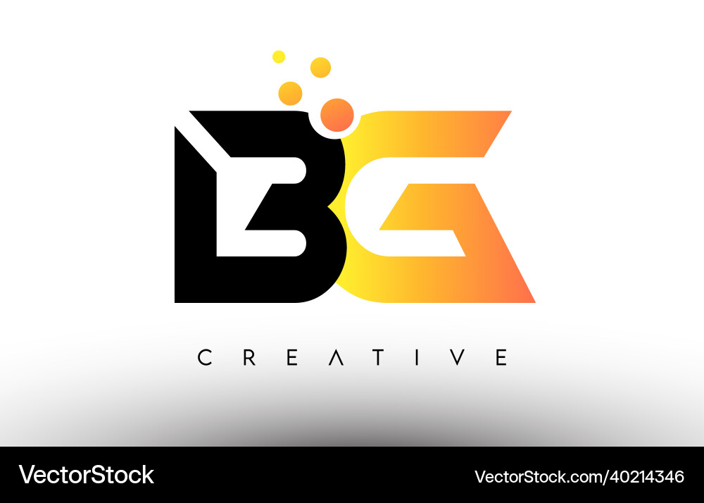 Bg black orange letter logo design icon Royalty Free Vector