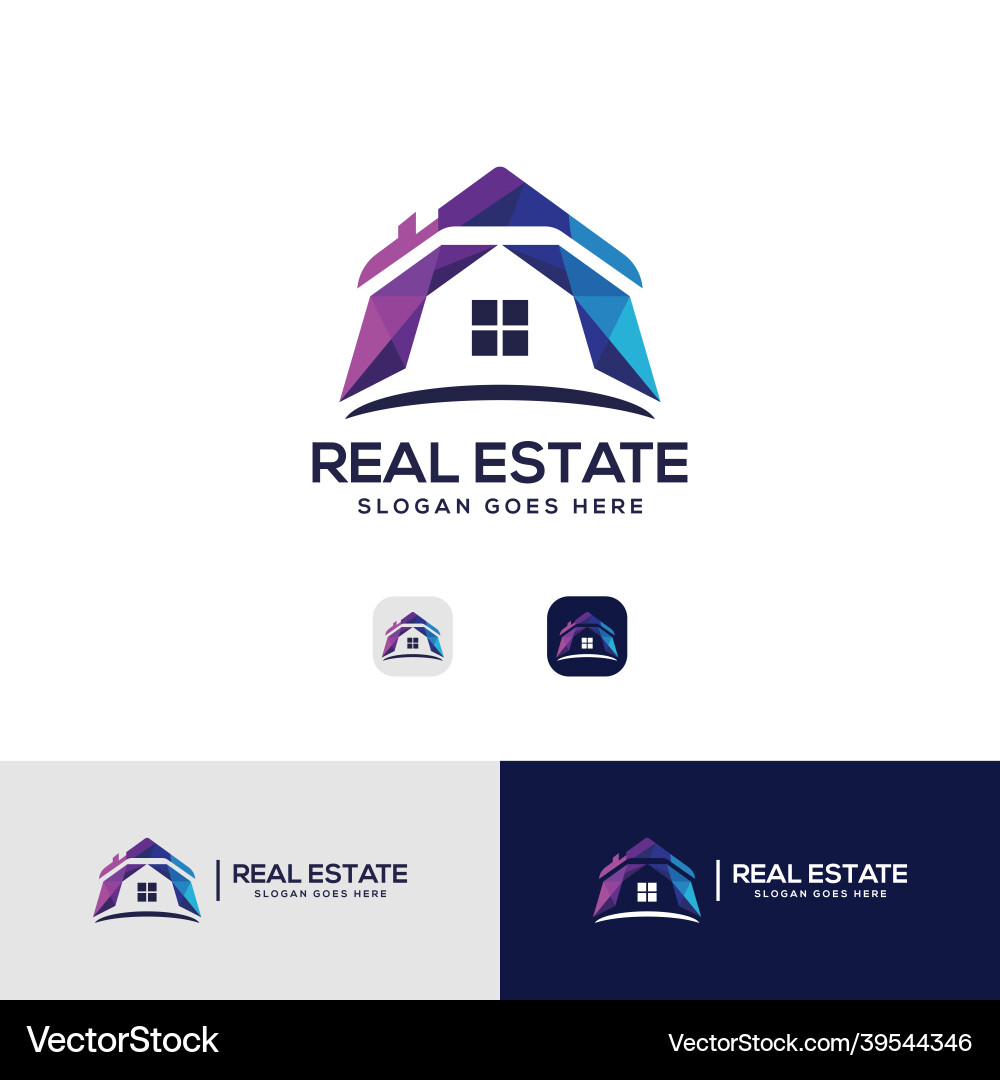 Color home logo design creative real estate Vector Image