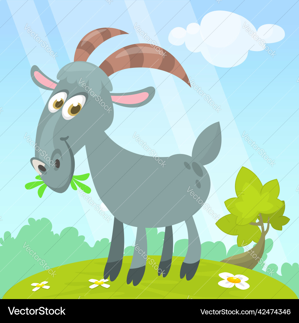 Cute goat character cartoon isolated Royalty Free Vector