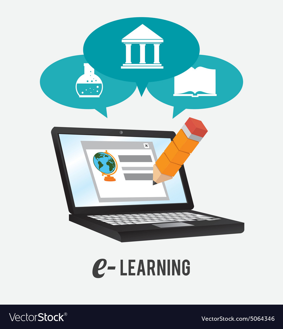 Elearning digital design Royalty Free Vector Image