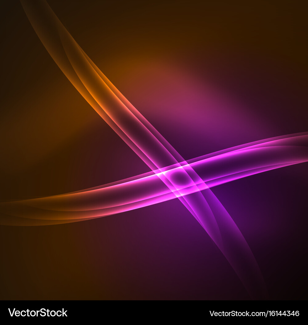 Energy lines glowing waves in the dark Royalty Free Vector