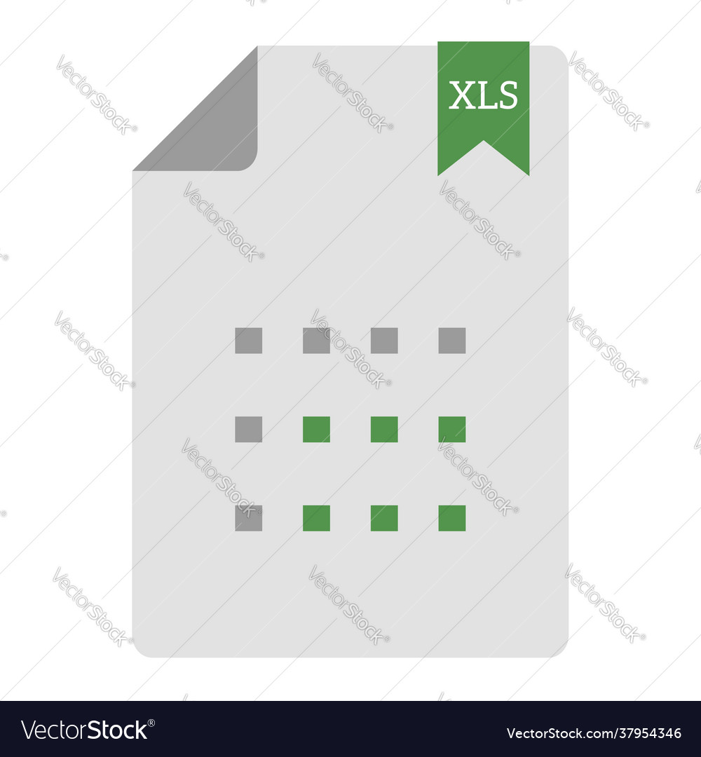 Excel file or xls file icon Royalty Free Vector Image