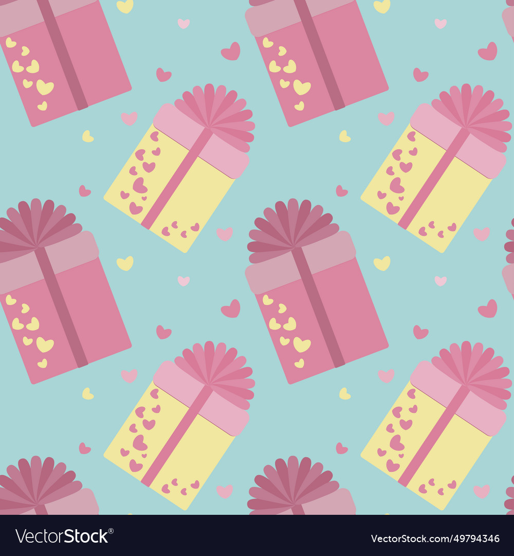Gift boxes seamless pattern Royalty Free Vector Image