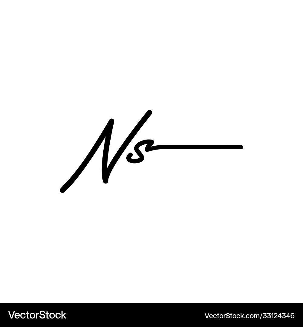Letter ns signature logo template Royalty Free Vector Image