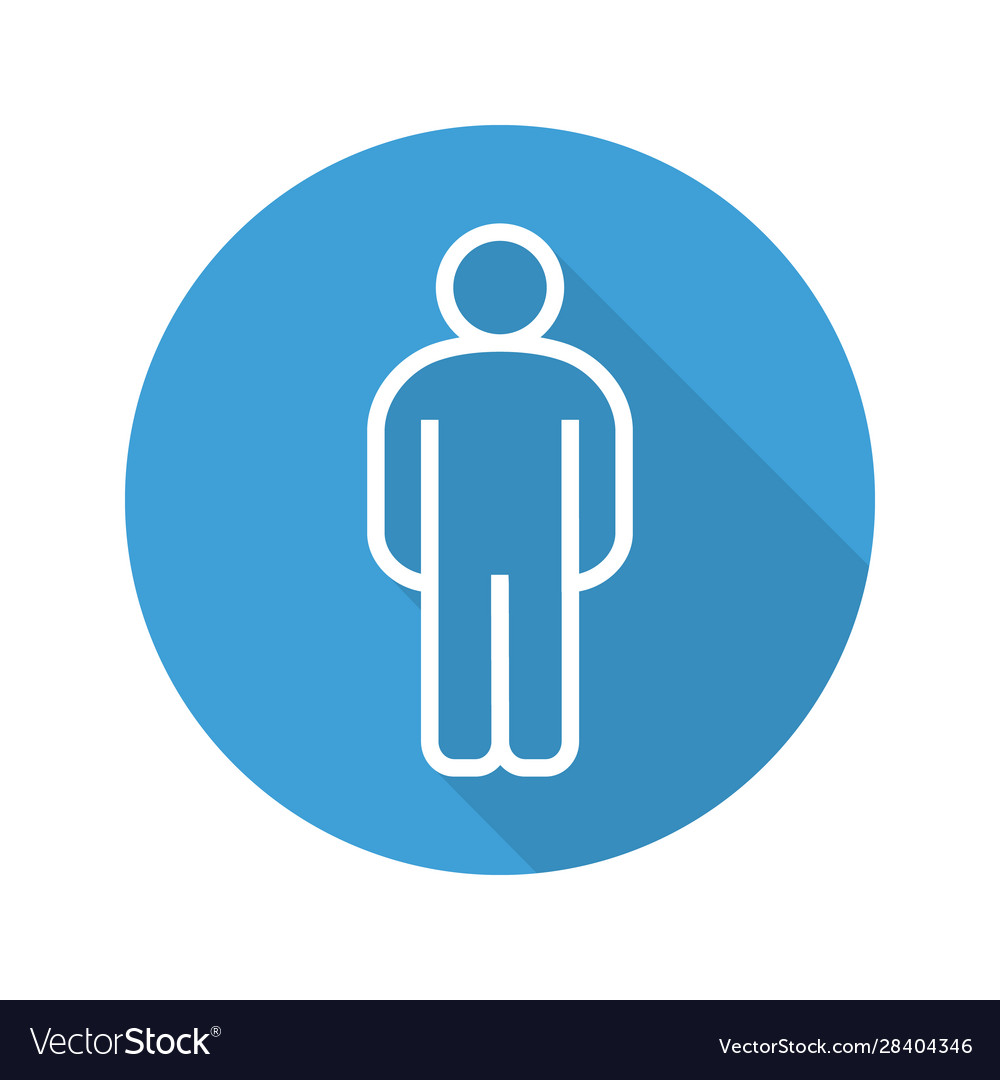 Man flat linear long shadow icon Royalty Free Vector Image