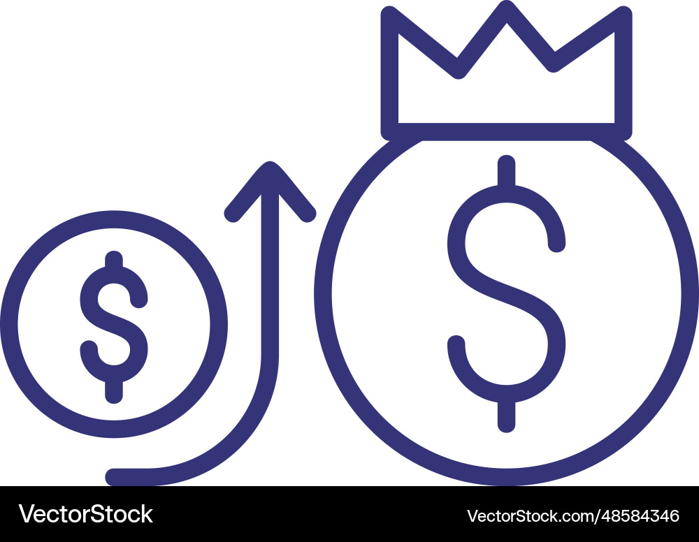 Marketing strategy growth line icon Royalty Free Vector