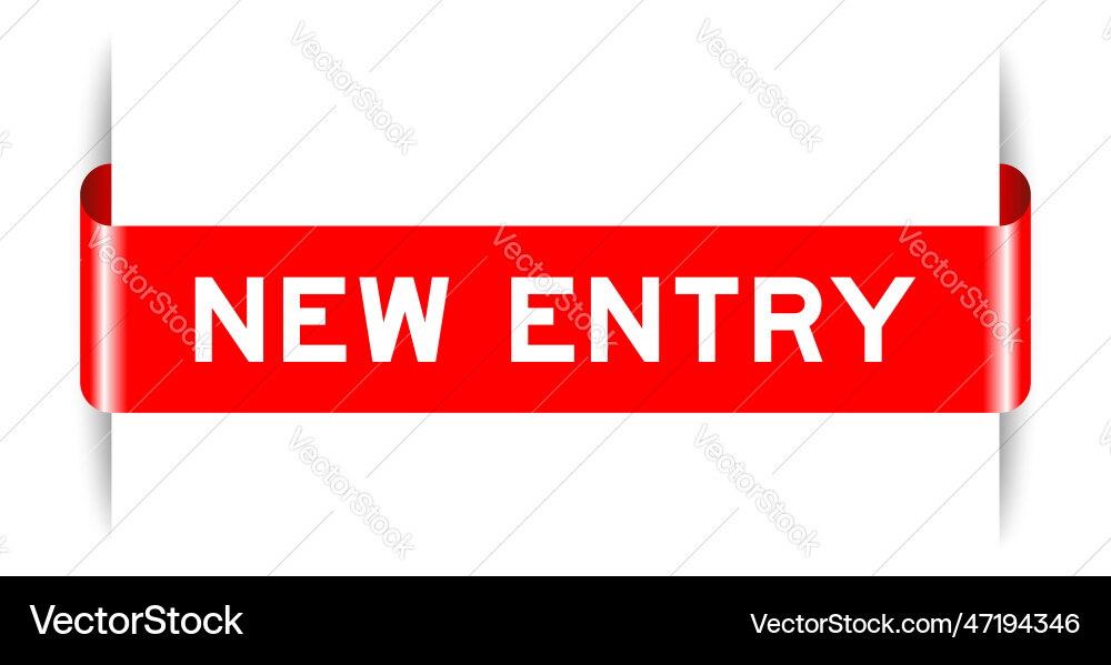 Red color inserted label banner with word new Vector Image