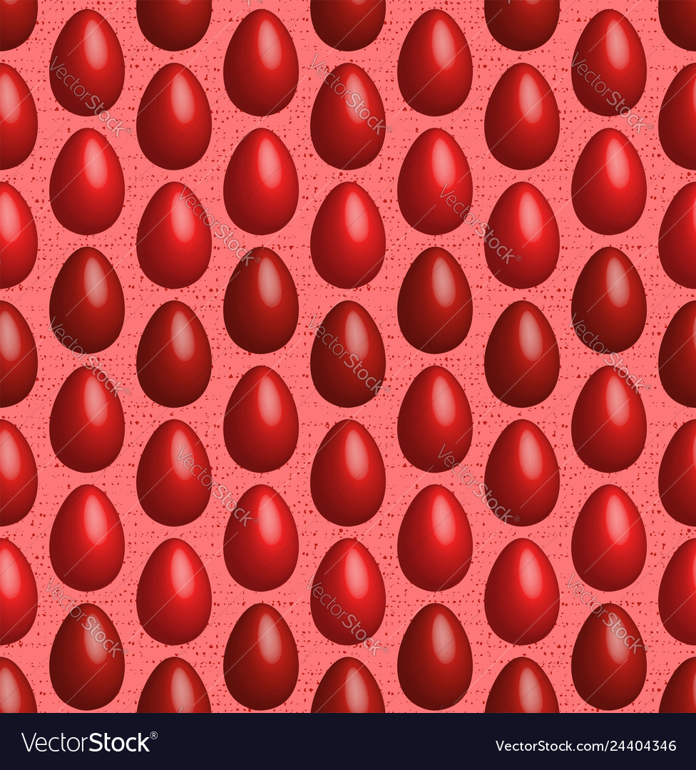 Red dyed 3d eggs pattern Royalty Free Vector Image