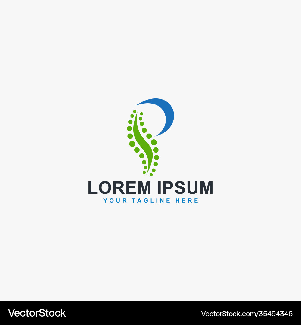 Spine clinic logo design monogram p Royalty Free Vector