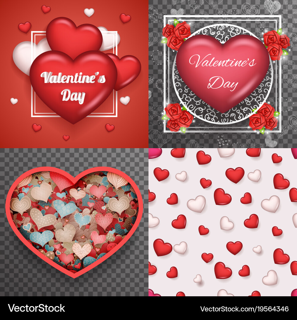 Valentine day heart realistic 3d symbol Royalty Free Vector
