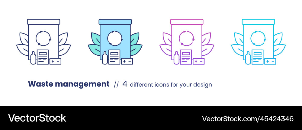 Waste management icon esg concept line Royalty Free Vector