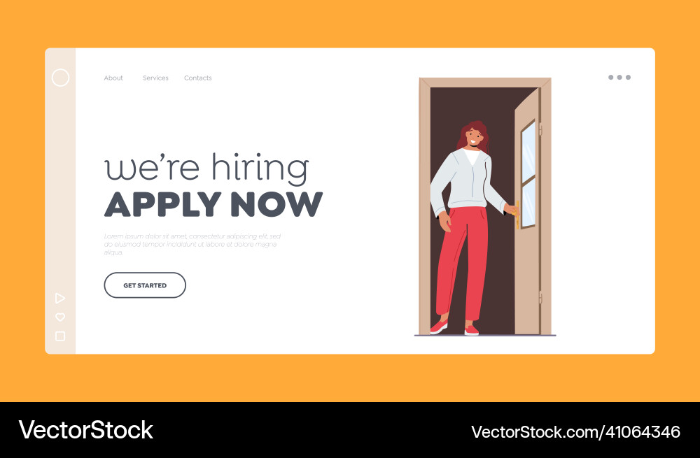 We are hiring apply now landing page template Vector Image