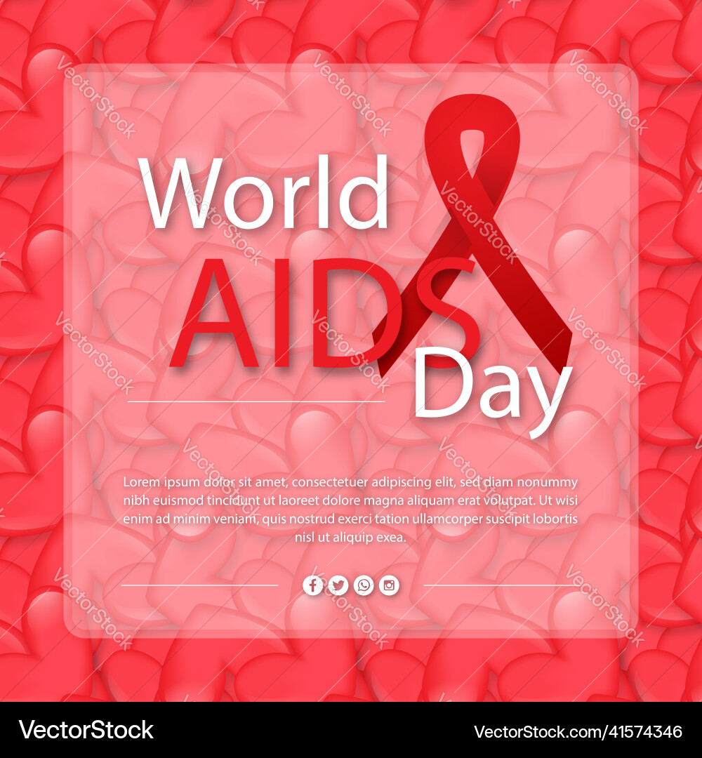 World aids day social media template Royalty Free Vector
