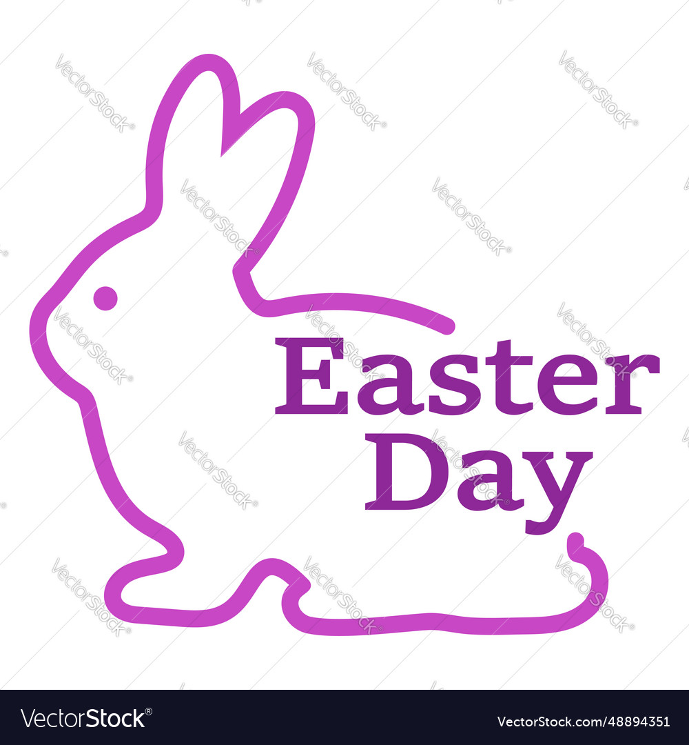 An easter bunny outline Royalty Free Vector Image