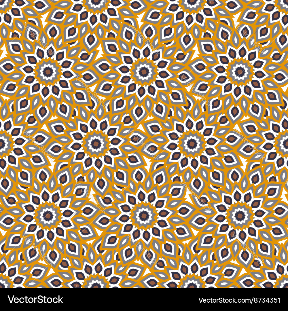 Arabic ornament with abstract flowers Royalty Free Vector