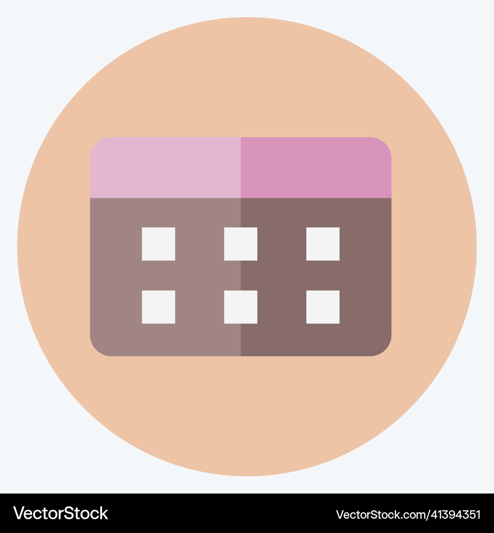 Calendar icon in trendy flat style isolated Vector Image