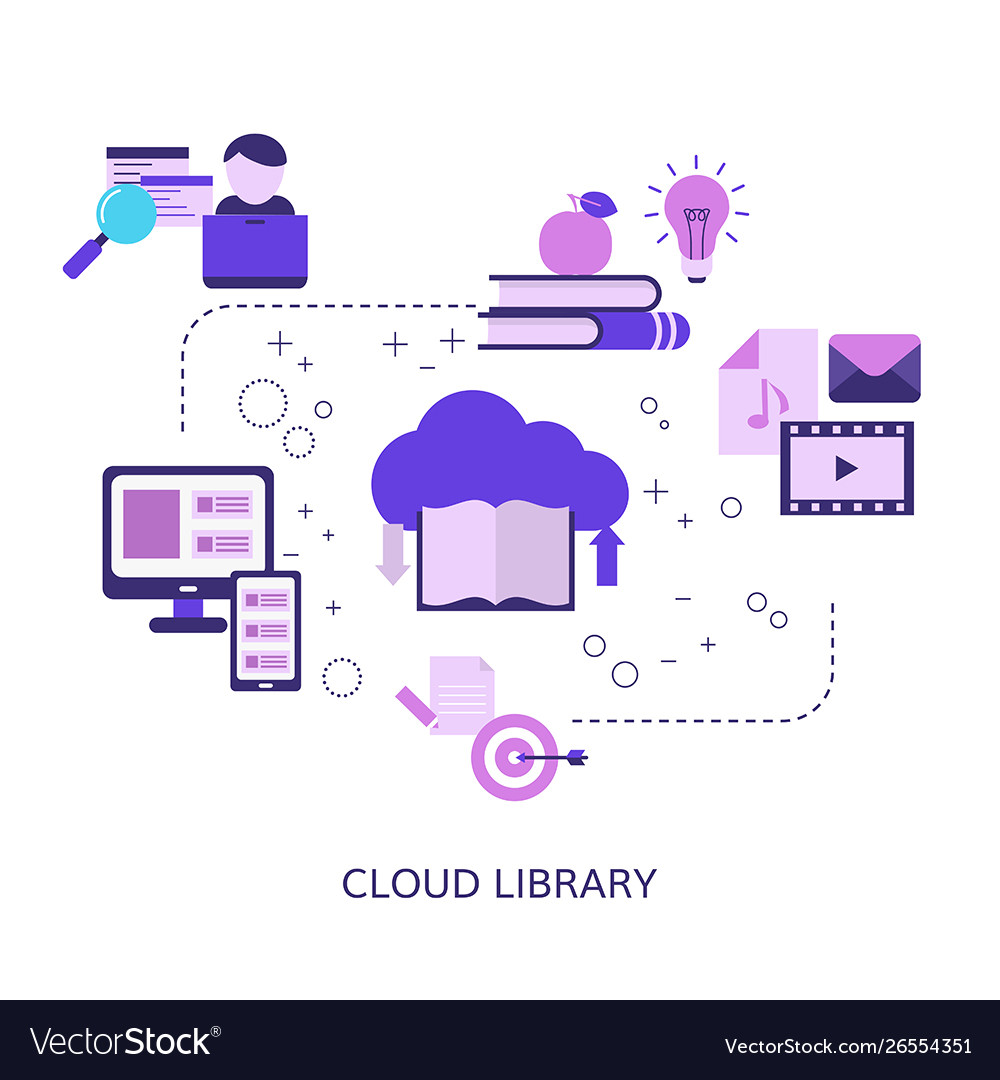 Cloud library Royalty Free Vector Image - VectorStock