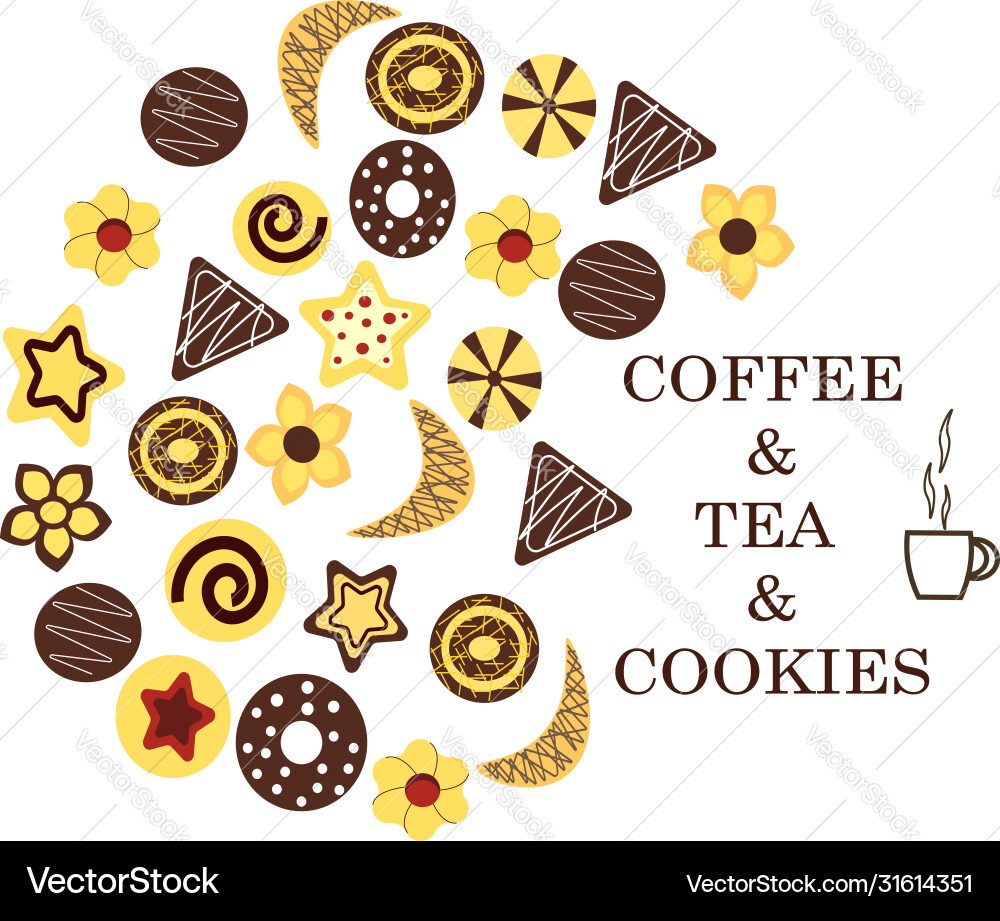 Cookies logo icon on a white Royalty Free Vector Image
