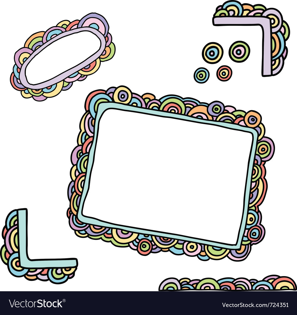 Doodle circles frames Royalty Free Vector Image