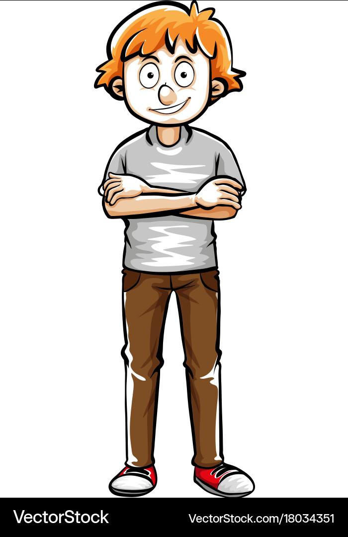 Doodle human character for man standing Royalty Free Vector