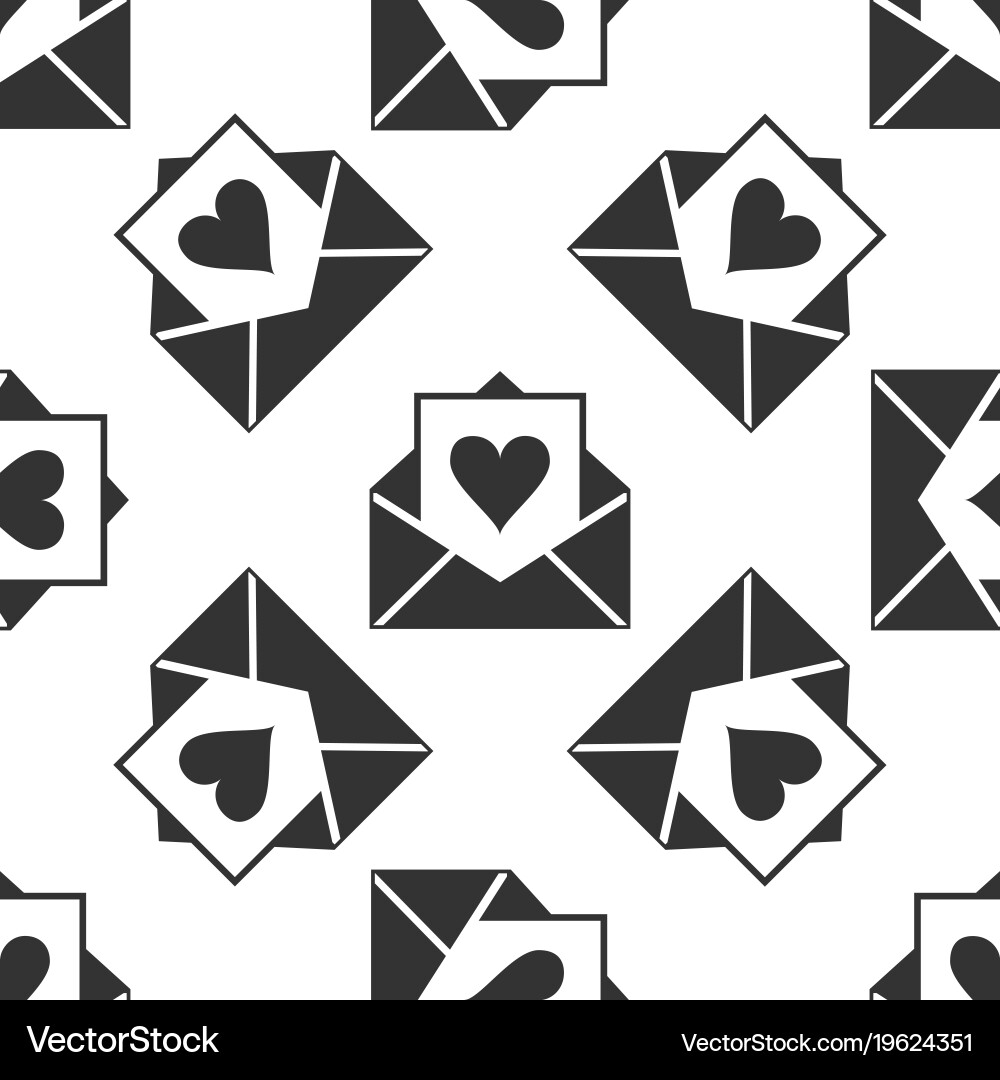 Envelope with valentine heart seamless pattern Vector Image
