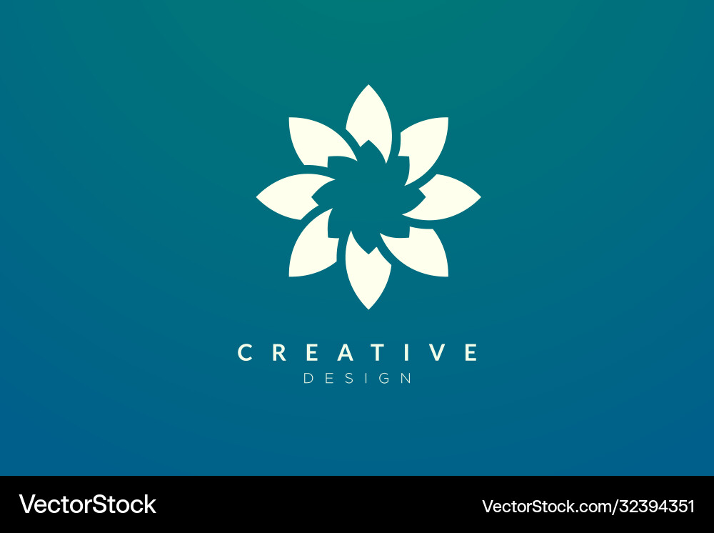 Flower and star designs combined modern Royalty Free Vector