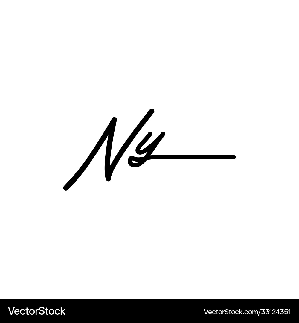 Letter ny signature logo template Royalty Free Vector Image