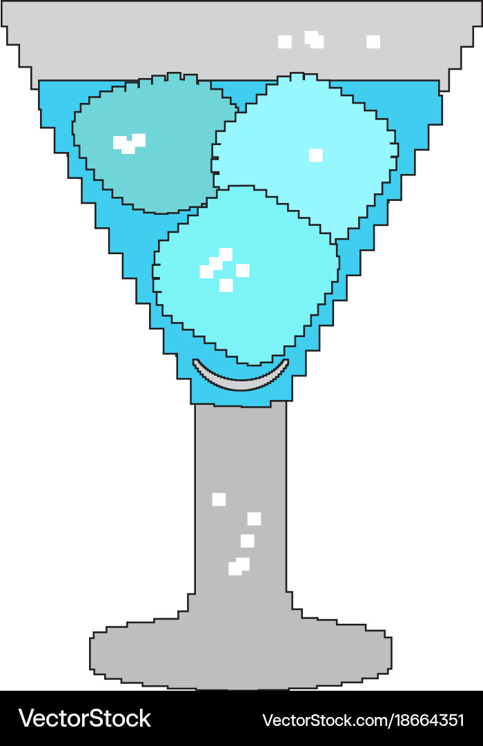 Pixelated glass of water Royalty Free Vector Image