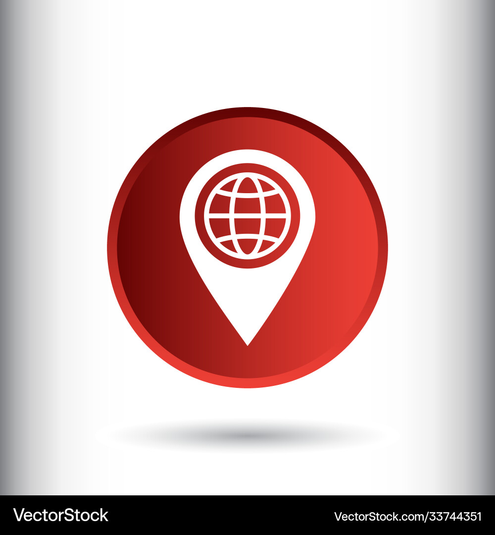 Place pin globe icon sign icon pin globe Vector Image