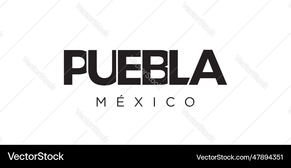 Puebla in the mexico emblem design features Vector Image