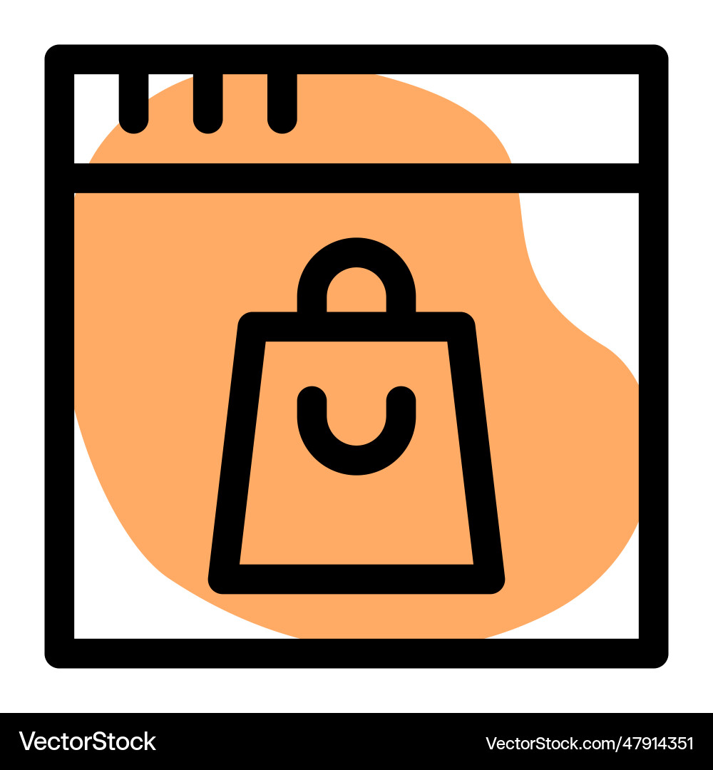 Shopping window open in online site Royalty Free Vector