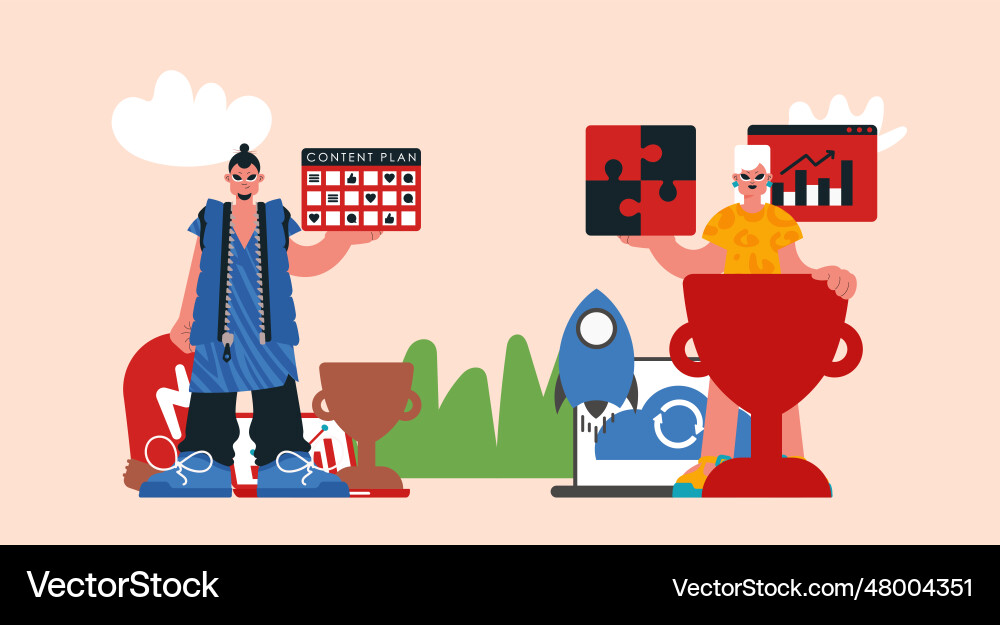 Social media substance creation bunch arranging Vector Image