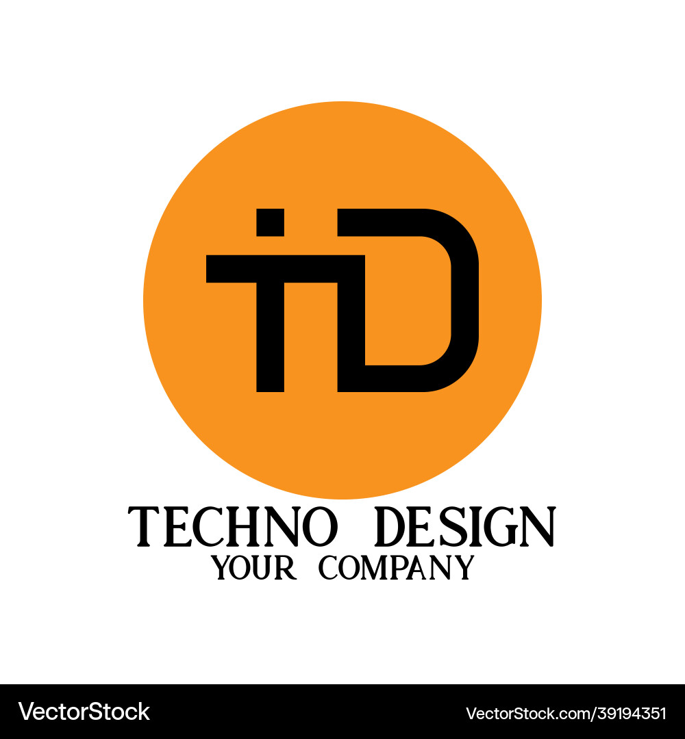 Td lettering design logo business Royalty Free Vector Image