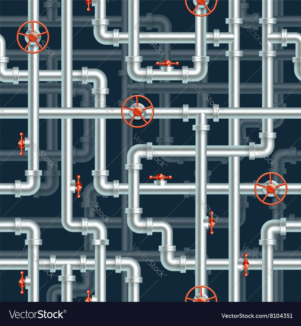 Water pipeline seamless pattern Royalty Free Vector Image