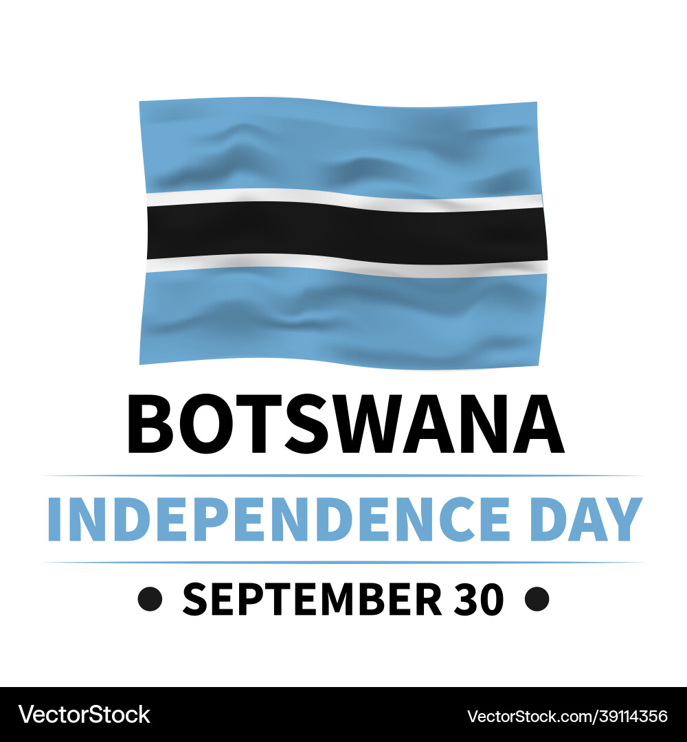 Botswana independence day lettering with flag Vector Image