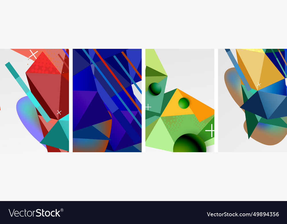 Geometric elements in abstract poster composition Vector Image